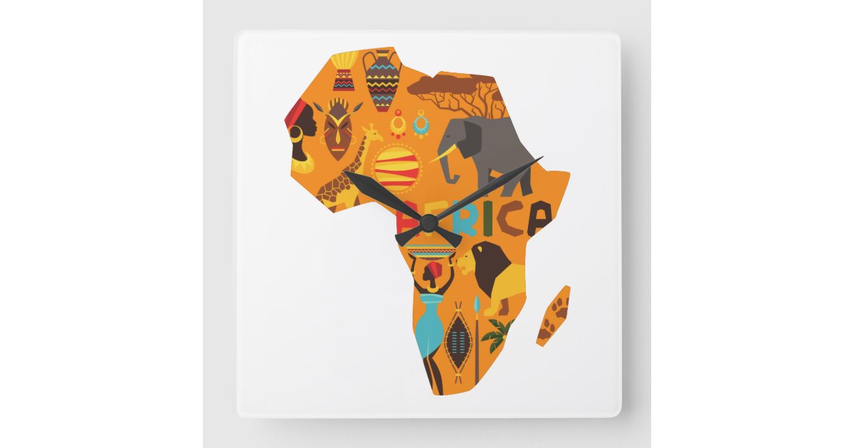 Africa Map Clock | Zazzle