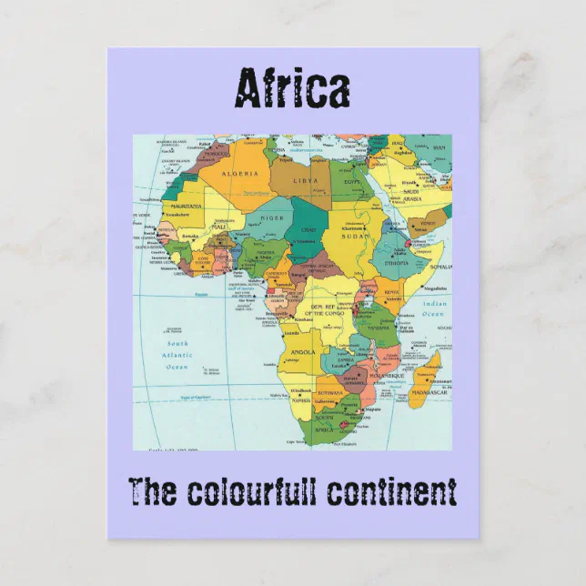 Africa map postcard | Zazzle