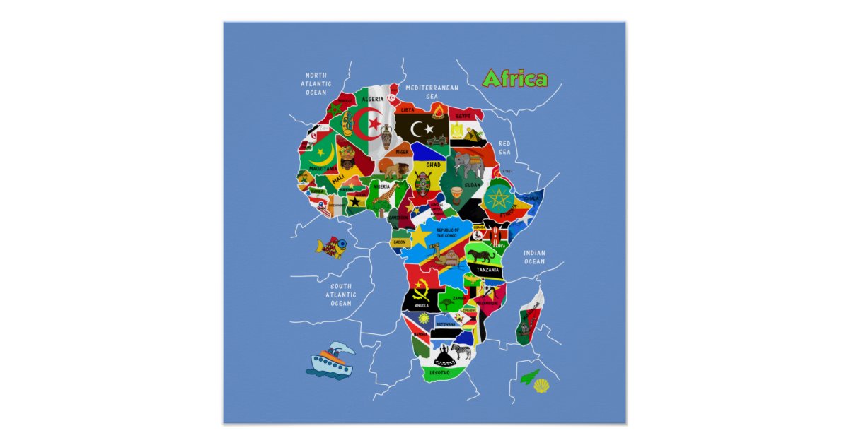 Africa Map Poster | Zazzle