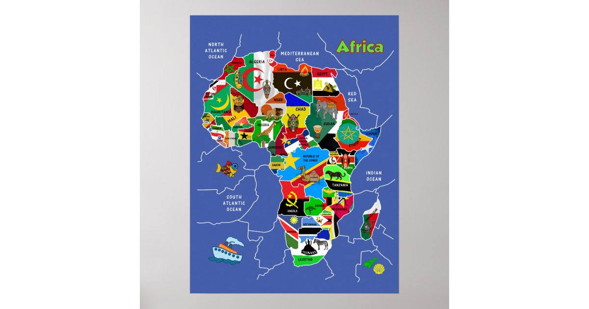 Africa Map Poster | Zazzle
