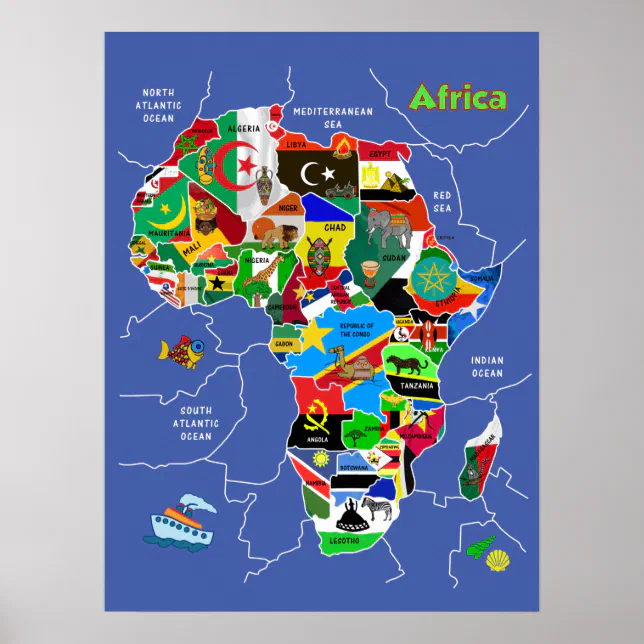 Africa Map Poster | Zazzle