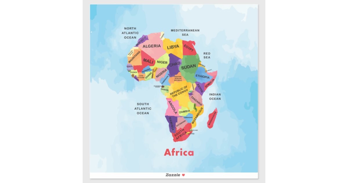 Africa Map Sticker | Zazzle