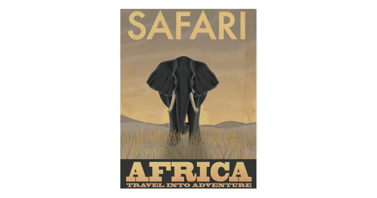 Africa Safari vintage travel poster Postcard | Zazzle.com