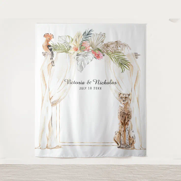 Africa Safari Wedding Photo Booth Backdrop | Zazzle