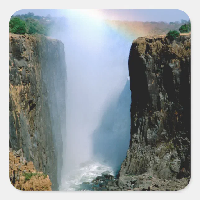 Africa, Zambia, Victoria Falls National Park. Square Sticker | Zazzle