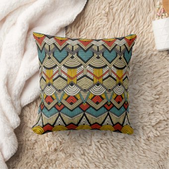 African Africa Pattern Print Design Throw Pillow | Zazzle