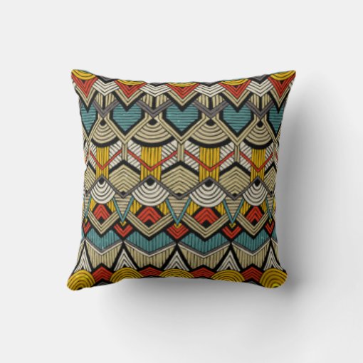 African Africa Pattern Print Design Throw Pillow | Zazzle
