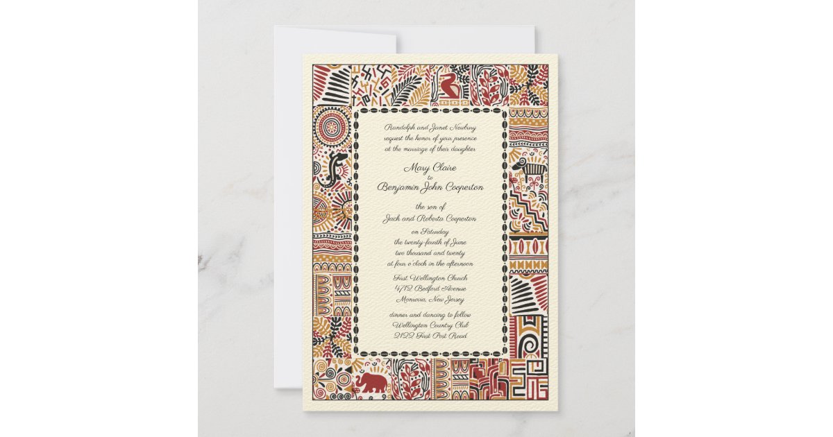 African Afternoon Wedding Invitation | Zazzle