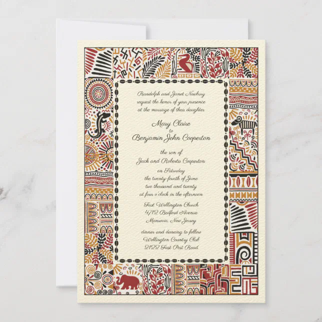 African Afternoon Wedding Invitation | Zazzle