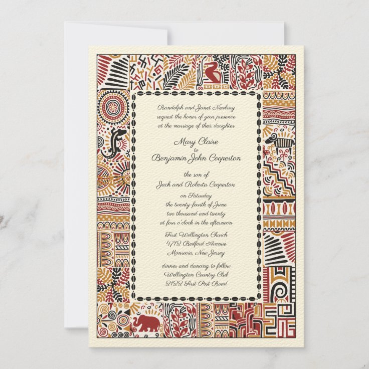 African Afternoon Wedding Invitation | Zazzle