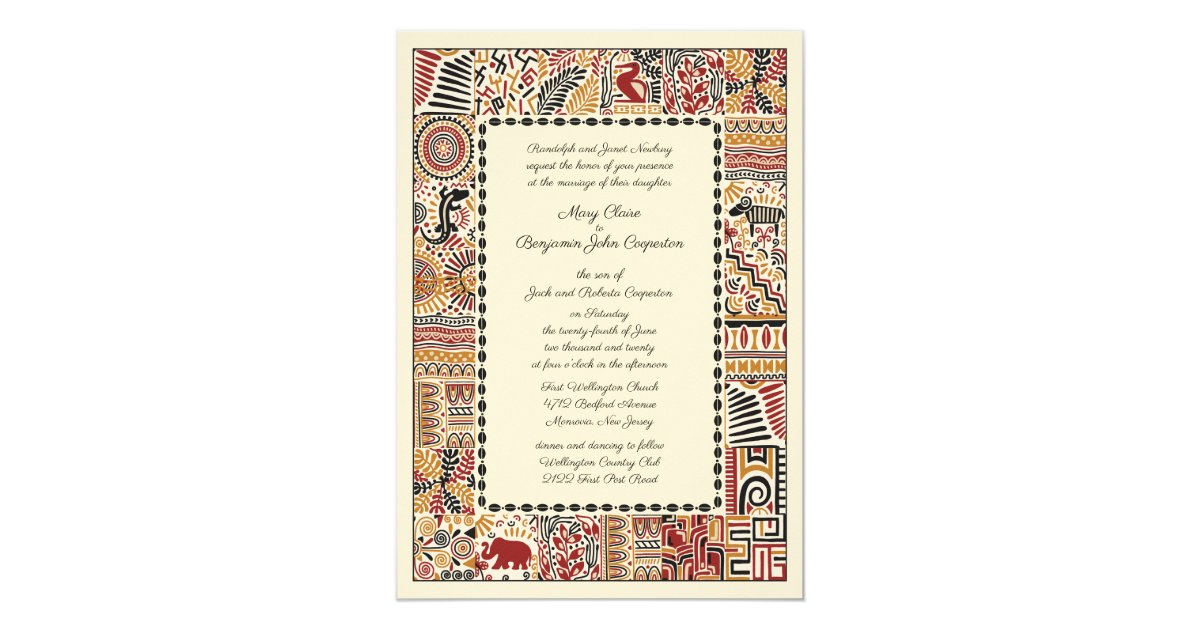 African Afternoon Wedding Invitation | Zazzle.com