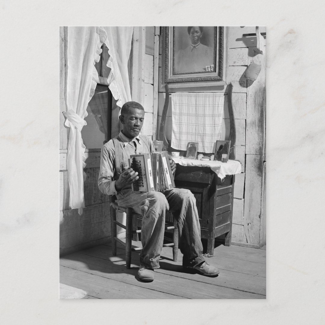 African American Accordion Player, 1941 Postcard | Zazzle