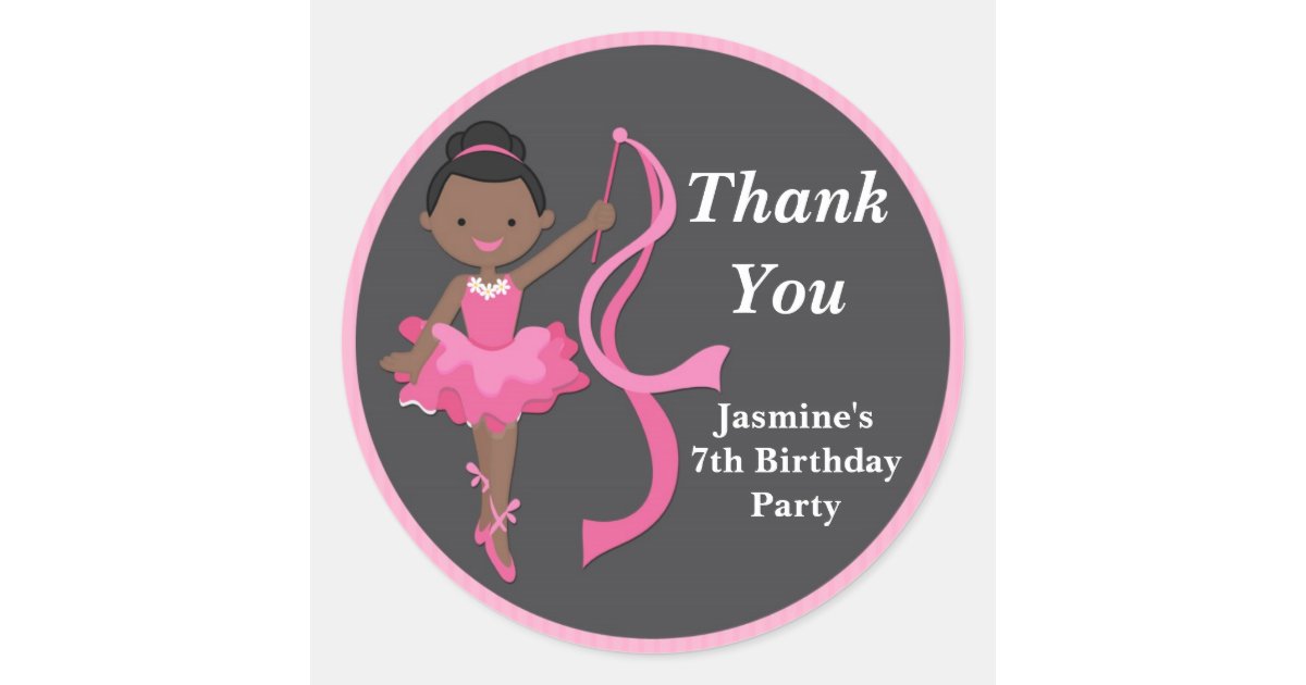 African American Ballerina Dance Party Sticker | Zazzle