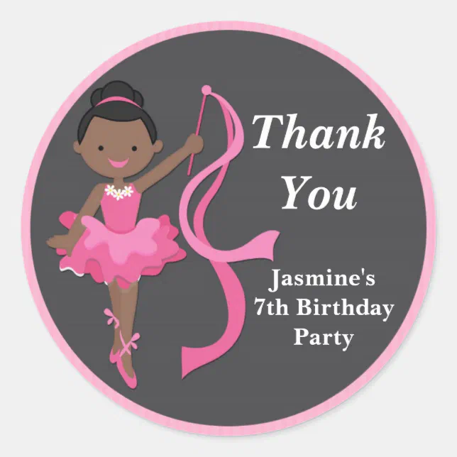 African American Ballerina Dance Party Sticker | Zazzle