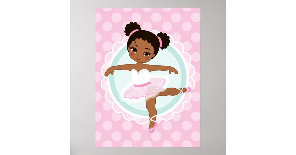 African American Ballerina - Pink Ballet Dancer Poster | Zazzle