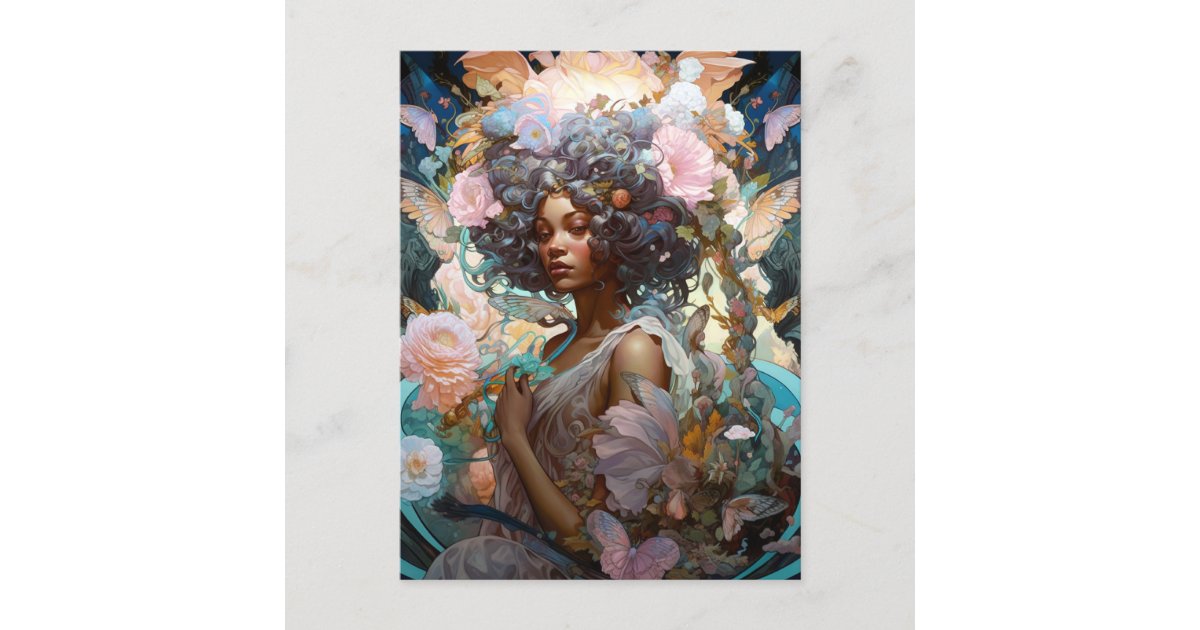 African American Black Fantasy Art Postcard | Zazzle