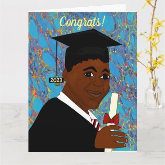 African American Black Male Grad Graduation Card | Zazzle