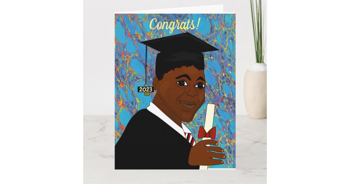 African American Black Male Grad Graduation Card | Zazzle