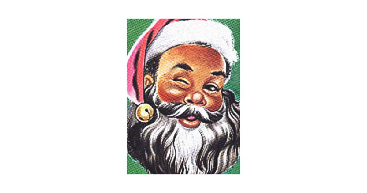 African American Black Santa Claus Christmas Canvas Print | Zazzle