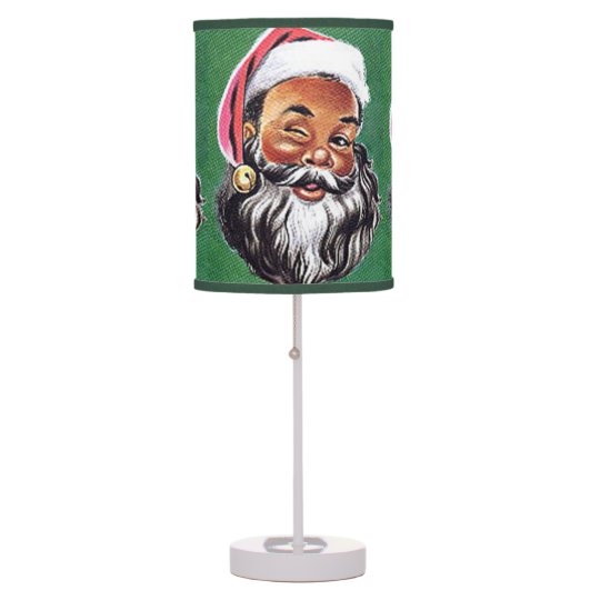 African American Black Santa Claus Christmas Table Lamp | Zazzle.com