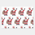 African American Black Santa Claus Wrapping Paper Sheets | Zazzle