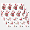 African American Black Santa Claus Wrapping Paper Sheets | Zazzle