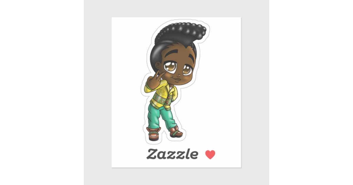 African American Boy Sticker | Zazzle