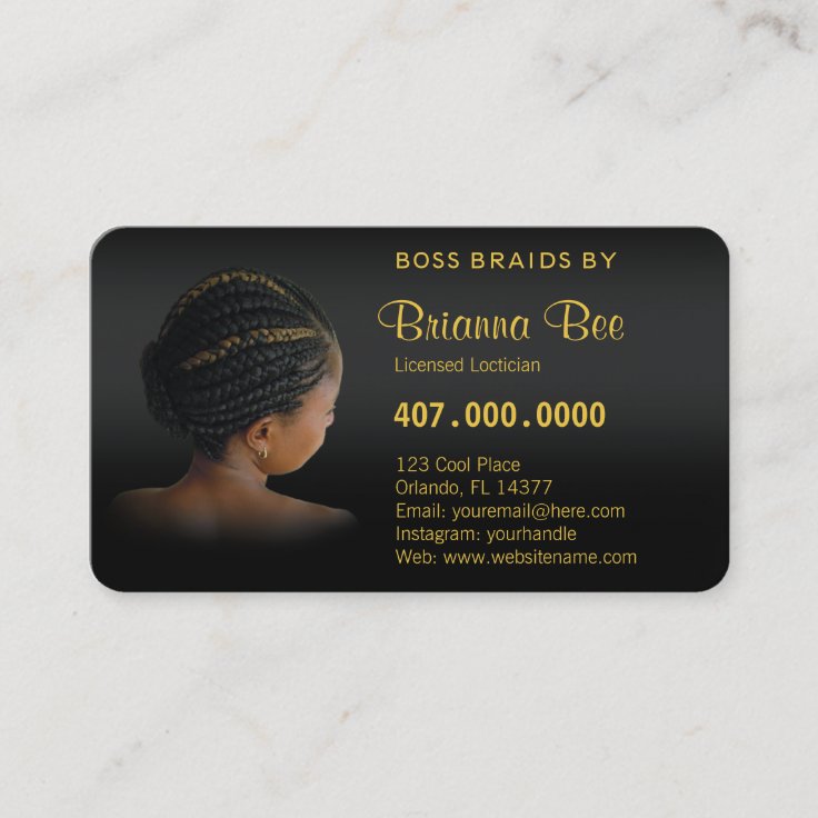 African American Braider Braids Appointment Card | Zazzle