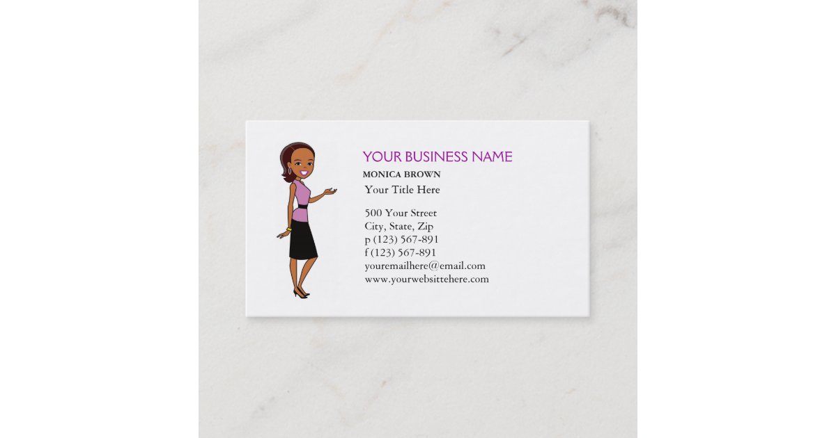 African American Business Card with Illustration | Zazzle