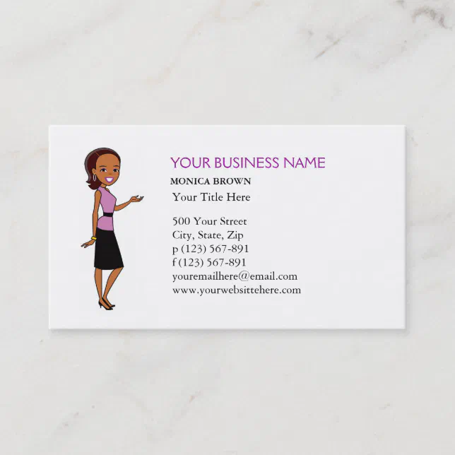 African American Business Card with Illustration | Zazzle