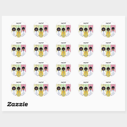 African American Carolers Singers Christmas Choir Classic Round Sticker ...