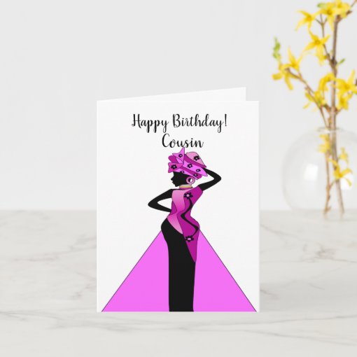 African American Cousin Happy Birthday Card | Zazzle