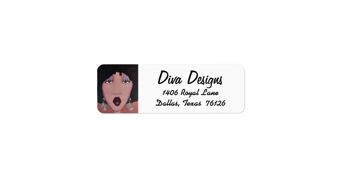 African American Diva Return Address Labels | Zazzle