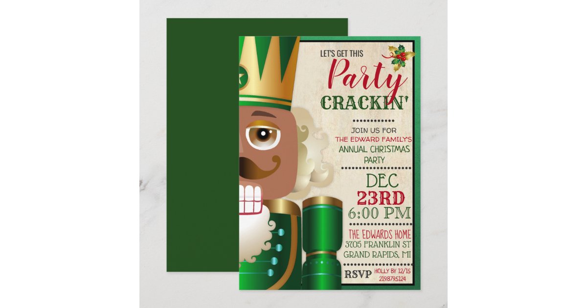 African American Ethnic Nutcracker Holiday Invita Invitation | Zazzle