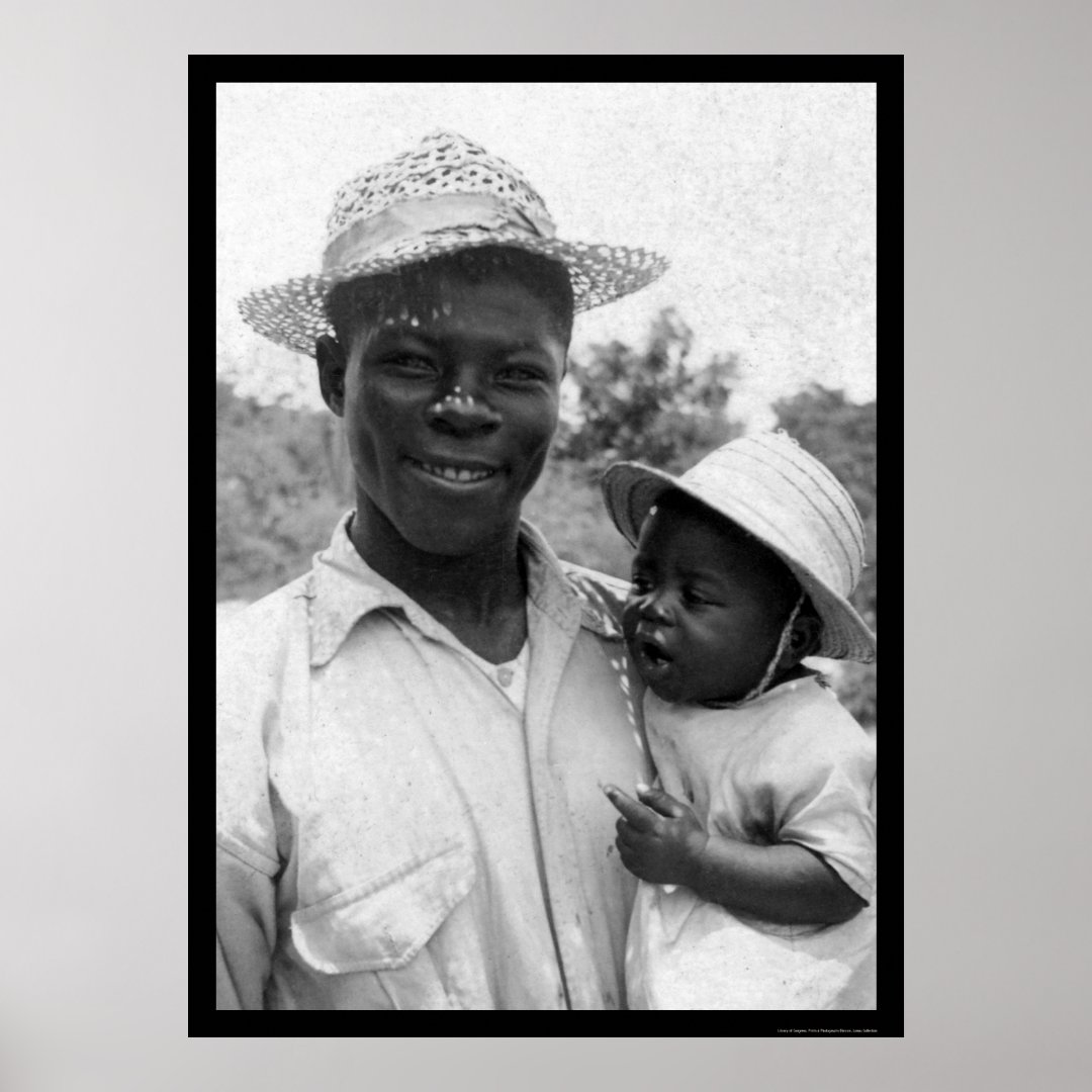 African American Father and Baby 1935 Poster | Zazzle