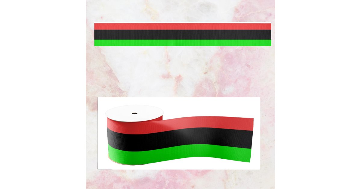 African American Flag Totally Grosgrain Ribbon | Zazzle
