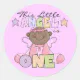 African American Girl Angel 1st Birthday Classic Round Sticker | Zazzle