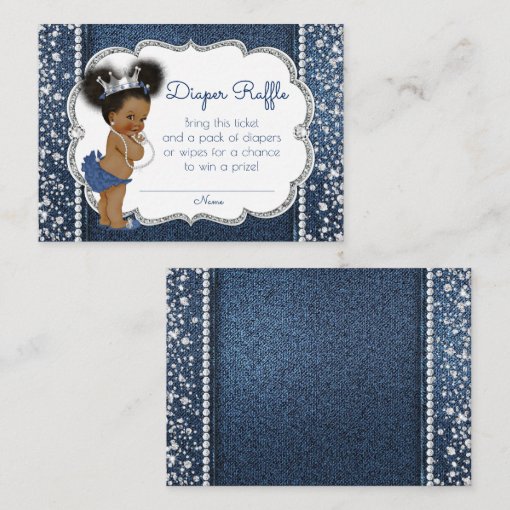 African American Girl Diaper Raffle Tickets Enclosure Card | Zazzle