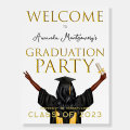 African American Girl Graduation Welcome Sign | Zazzle