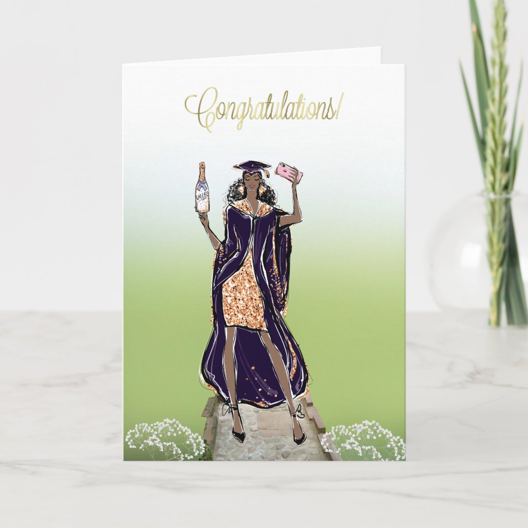 African American Graduation Congratulations Card | Zazzle