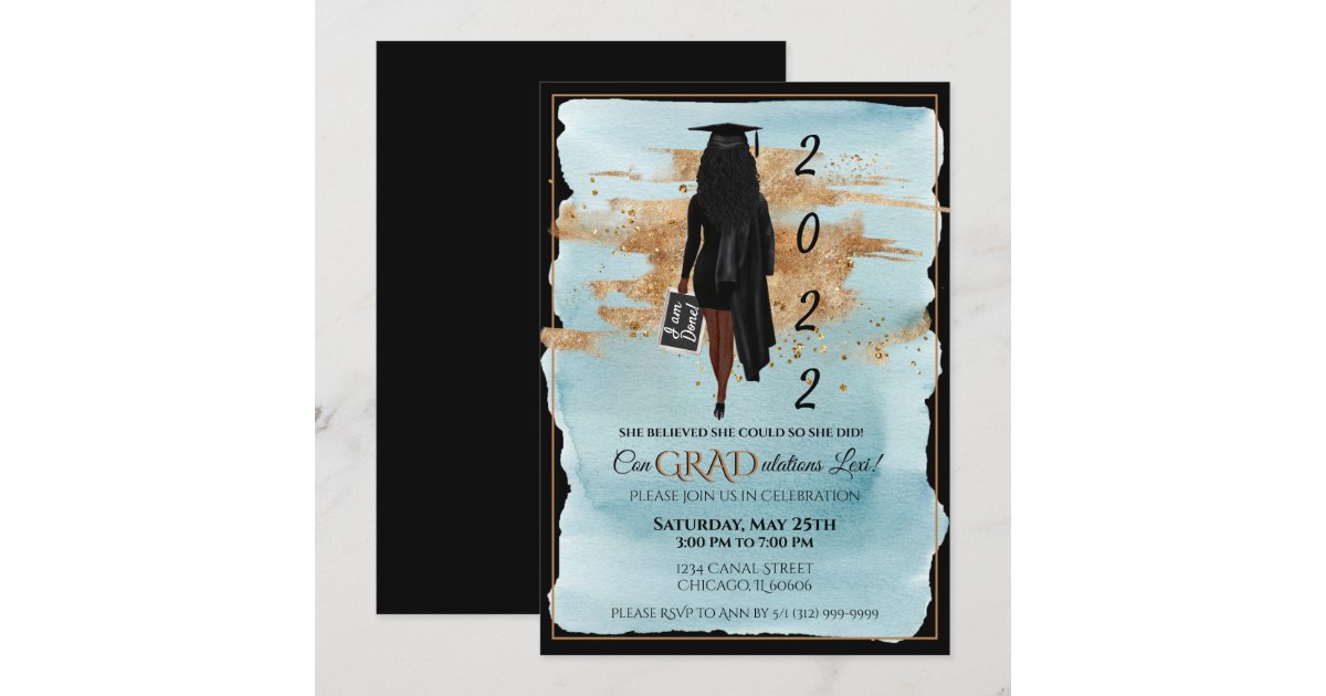 African American Graduation Invitation (Dark Skin) | Zazzle
