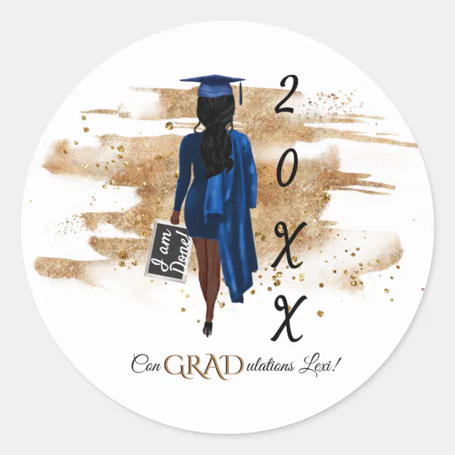 African American Graduation Round Sticker | Zazzle
