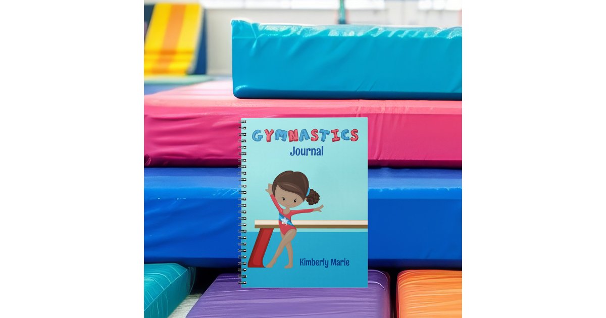 African American Gymnastics Girl Cute Custom Notebook | Zazzle