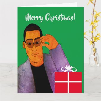 African American Handsome & Gifted Male Christmas Card | Zazzle