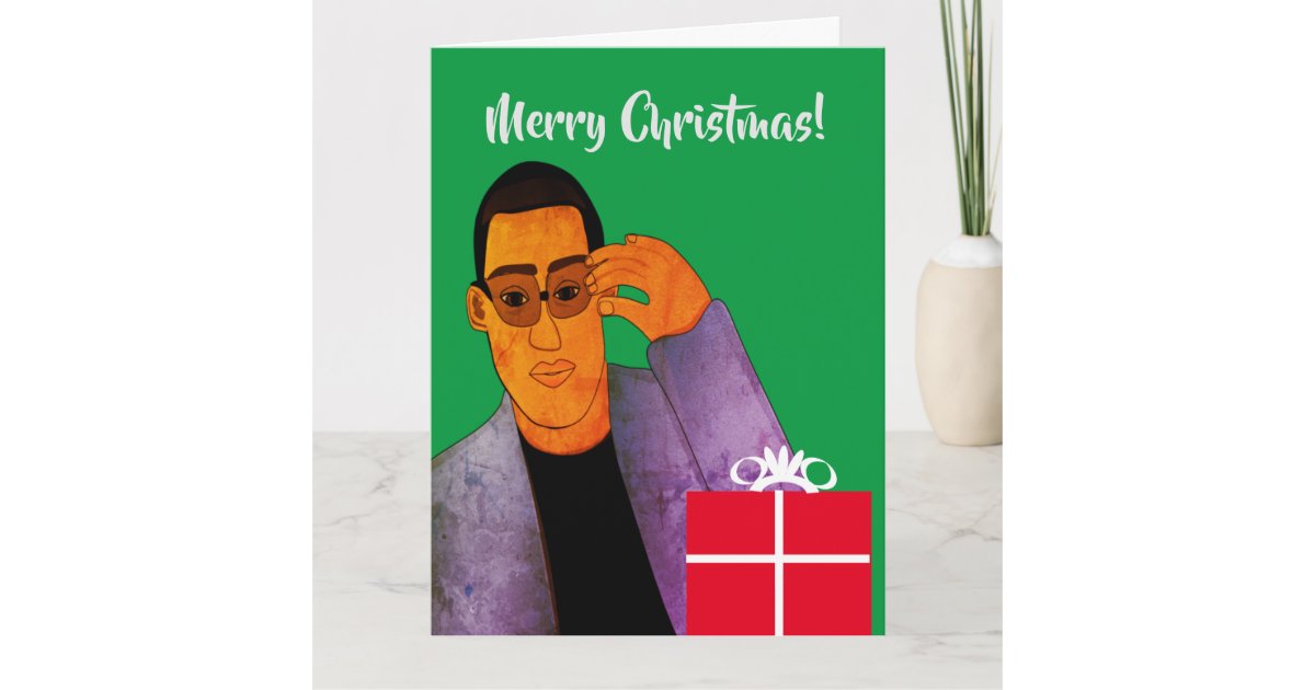 African American Handsome & Gifted Male Christmas Card | Zazzle