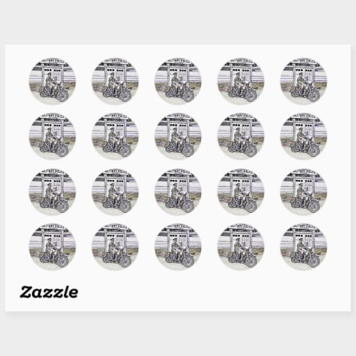 African American Military Policeman WWII Classic Round Sticker | Zazzle