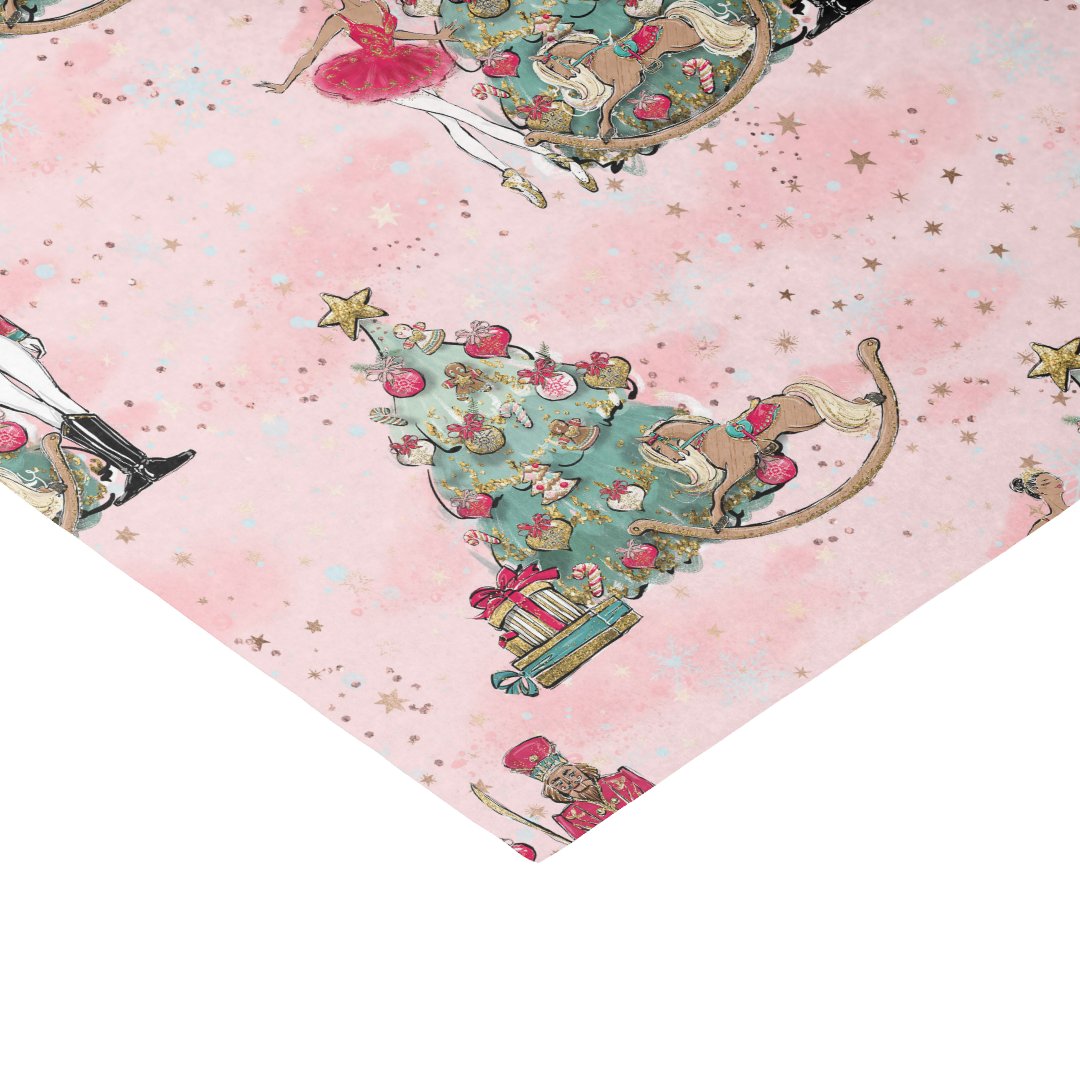 African American Nutcracker Ballet Pink Christmas Tissue Paper | Zazzle