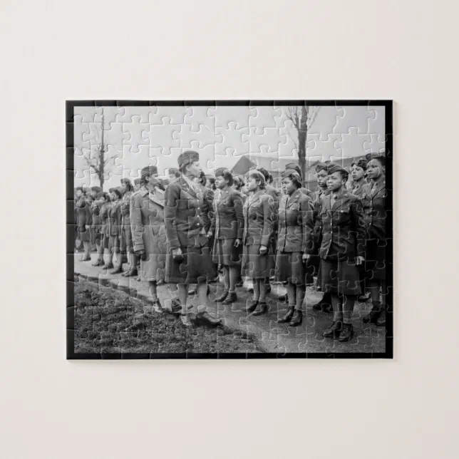 African American Office Inspects Troops Jigsaw Puzzle | Zazzle