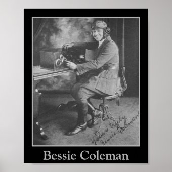 African-American Pilot Bessie Coleman Portrait Poster | Zazzle