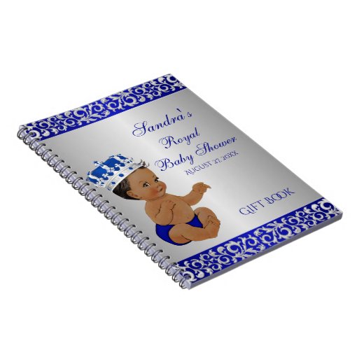 African American Prince Blue Silver Gift Guest Notebook | Zazzle
